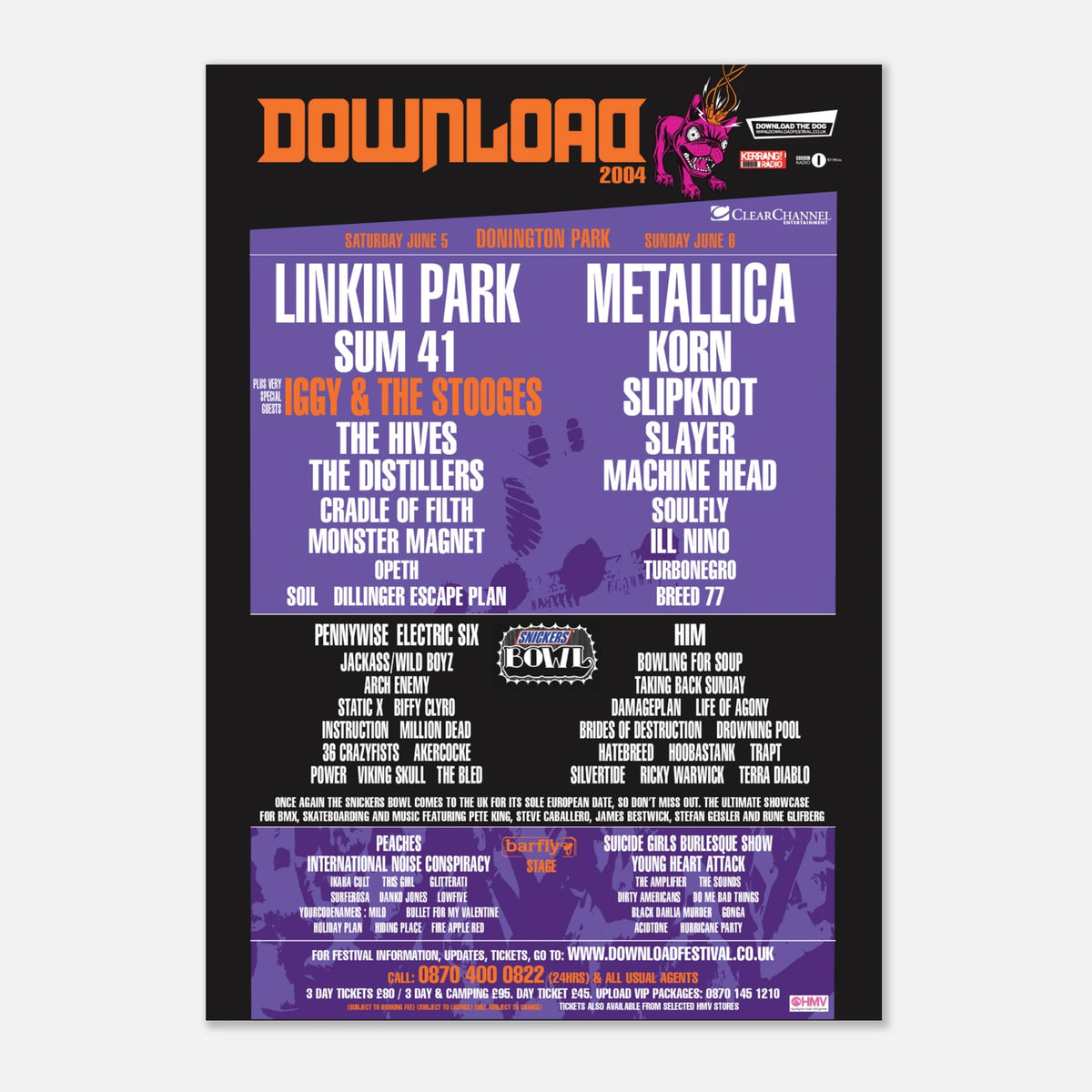 Download 2004 Line Up Poster A2 – Download Festival Shop