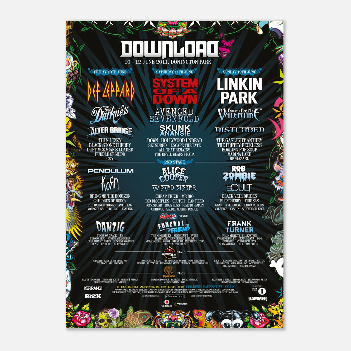 Download 2011 Line Up Poster A2 – Download Festival Shop