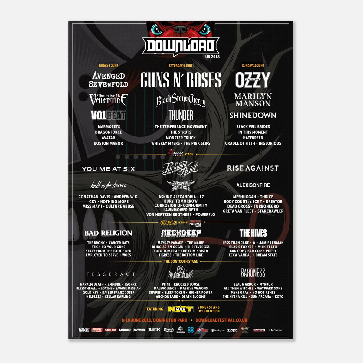 Download 2018 Line Up Poster A2 – Download Festival Shop